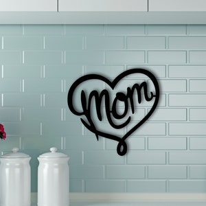 Mothersday Heart Sign, Mothersday Gif, Gift for Mom, Metal Mom Sign ...