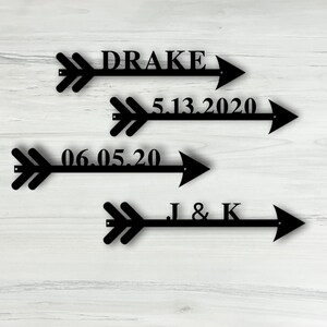 Custom Personalized Arrow Sign With Name or Date, Custom Nursery Sign ...