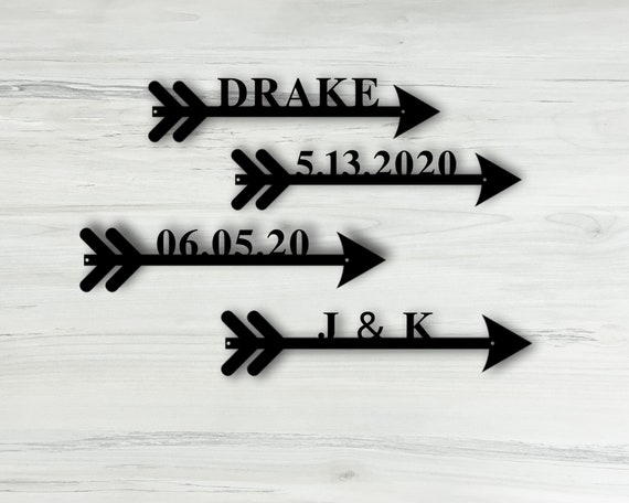 Custom Personalized Arrow Sign With Name or Date Custom | Etsy