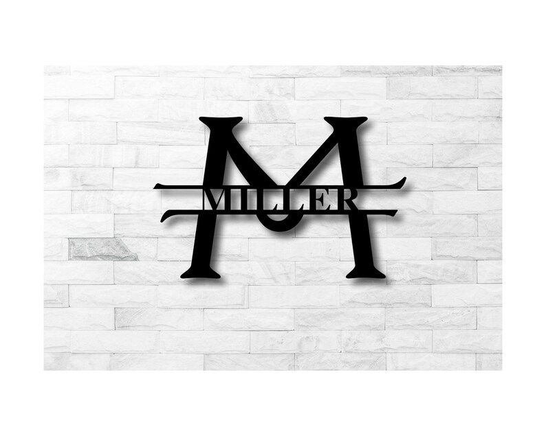Custom Family Name Metal Sign Initial Sign Metal Monogram - Etsy
