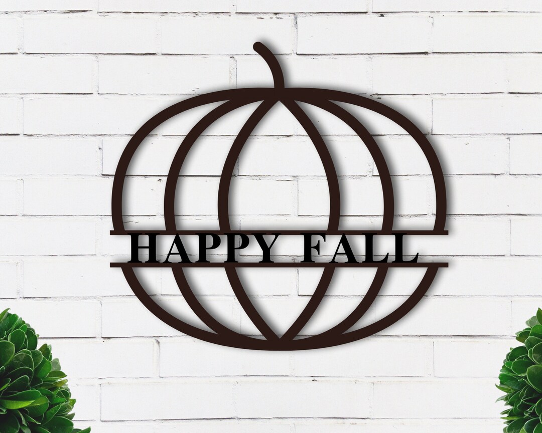 Custom Family Name Metal Sign, Metal Pumpkin Sign, Fall Decor, Happy ...