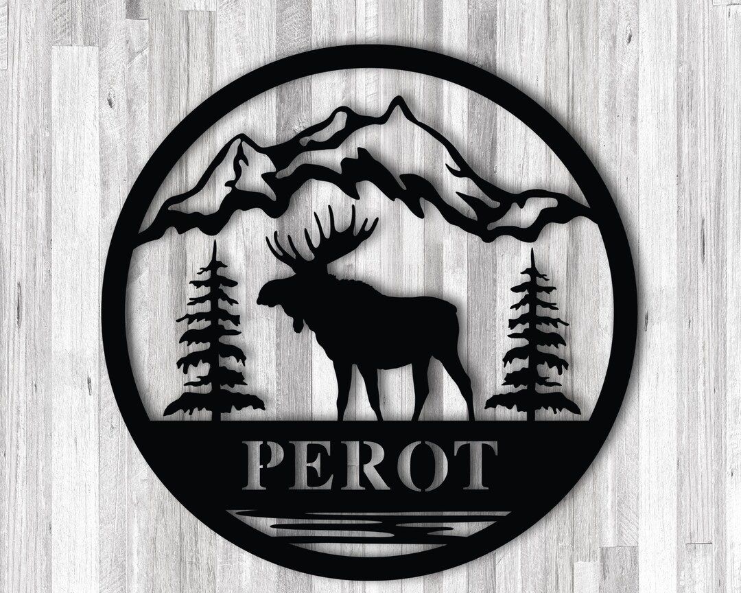 Metal Moose Sign, Personalize Moose Metal Sign, Last Name Moose Sign ...