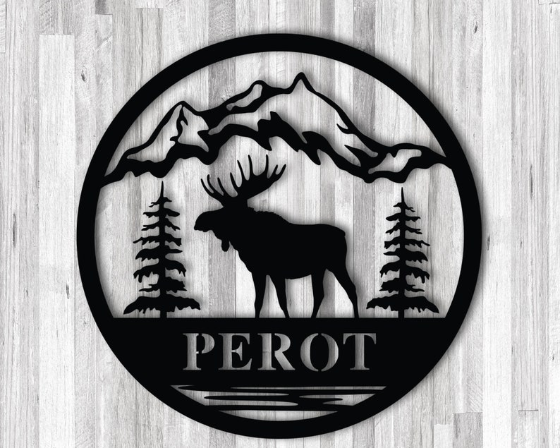 Metal Moose Sign Personalize Moose Metal Sign Last Name - Etsy