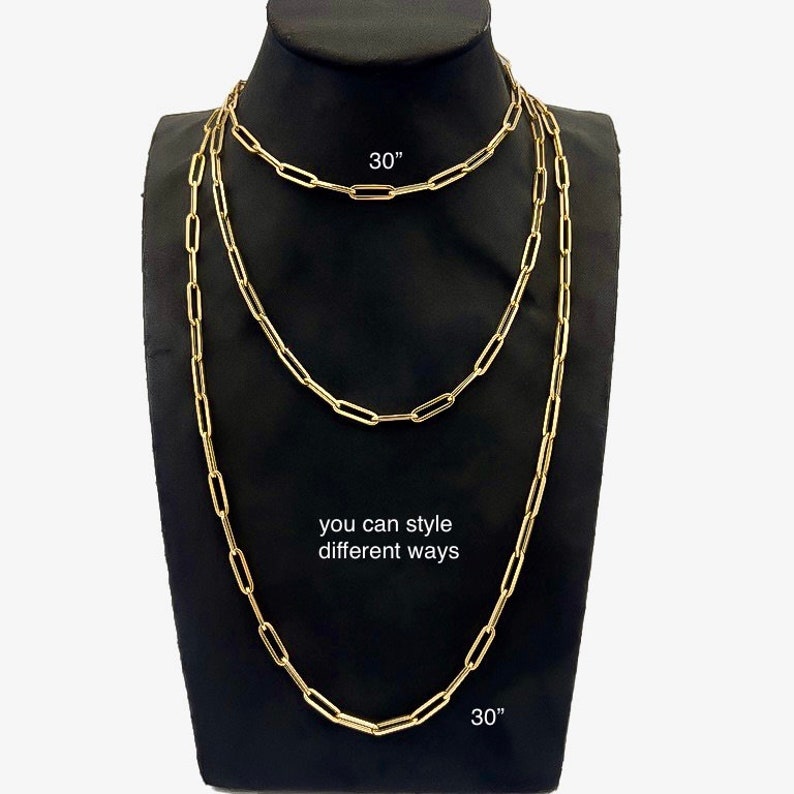 14K Italian Gold Paperclip Link Chain, Paperclip, Tri Color Gold ...