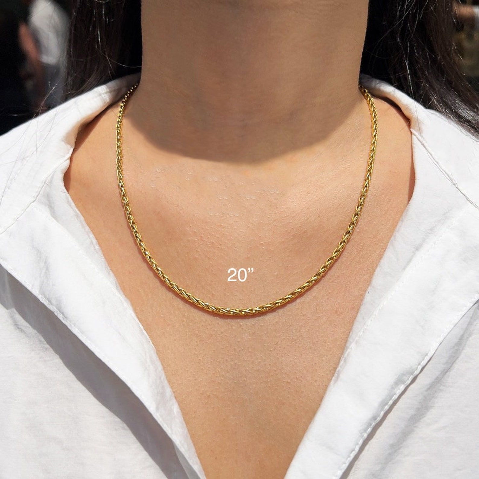 Solid 18K Gold Foxtail Chain Necklace for Men and Women - Etsy