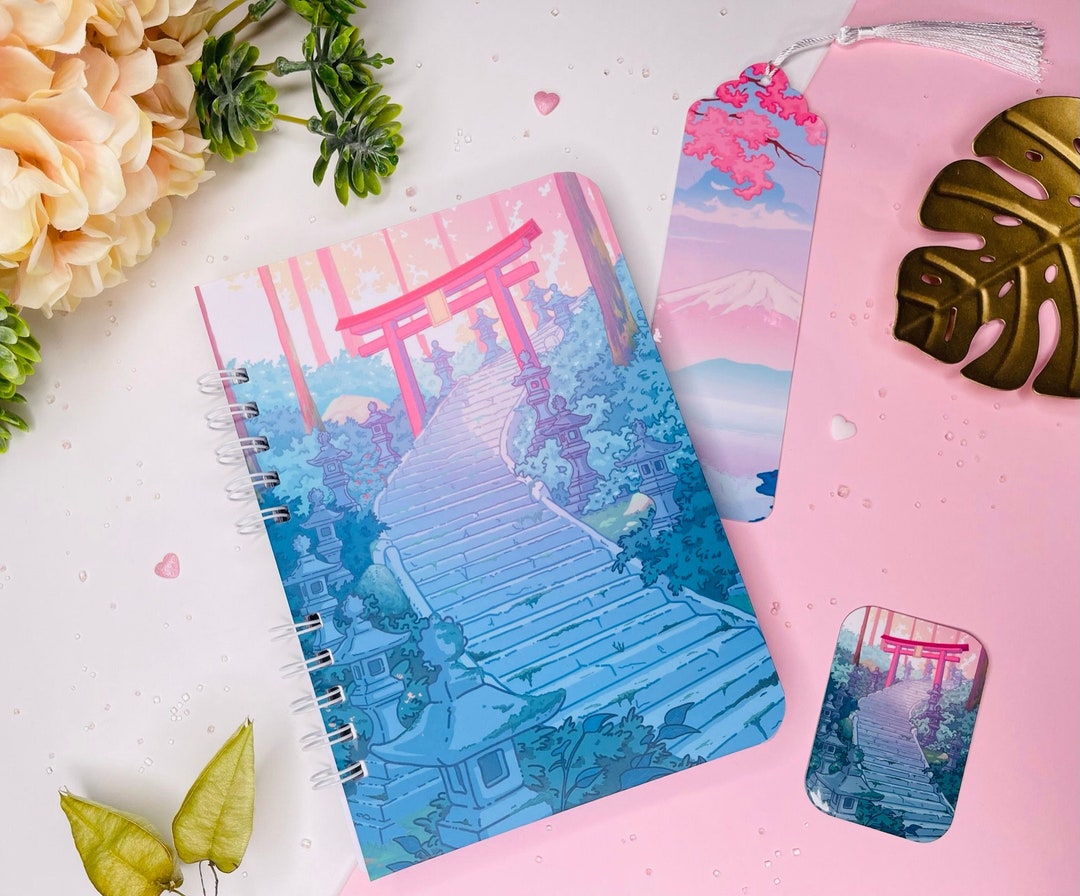 Kawaii Anime A5 Notebook - Japan Torii - by Kiaru - Etsy
