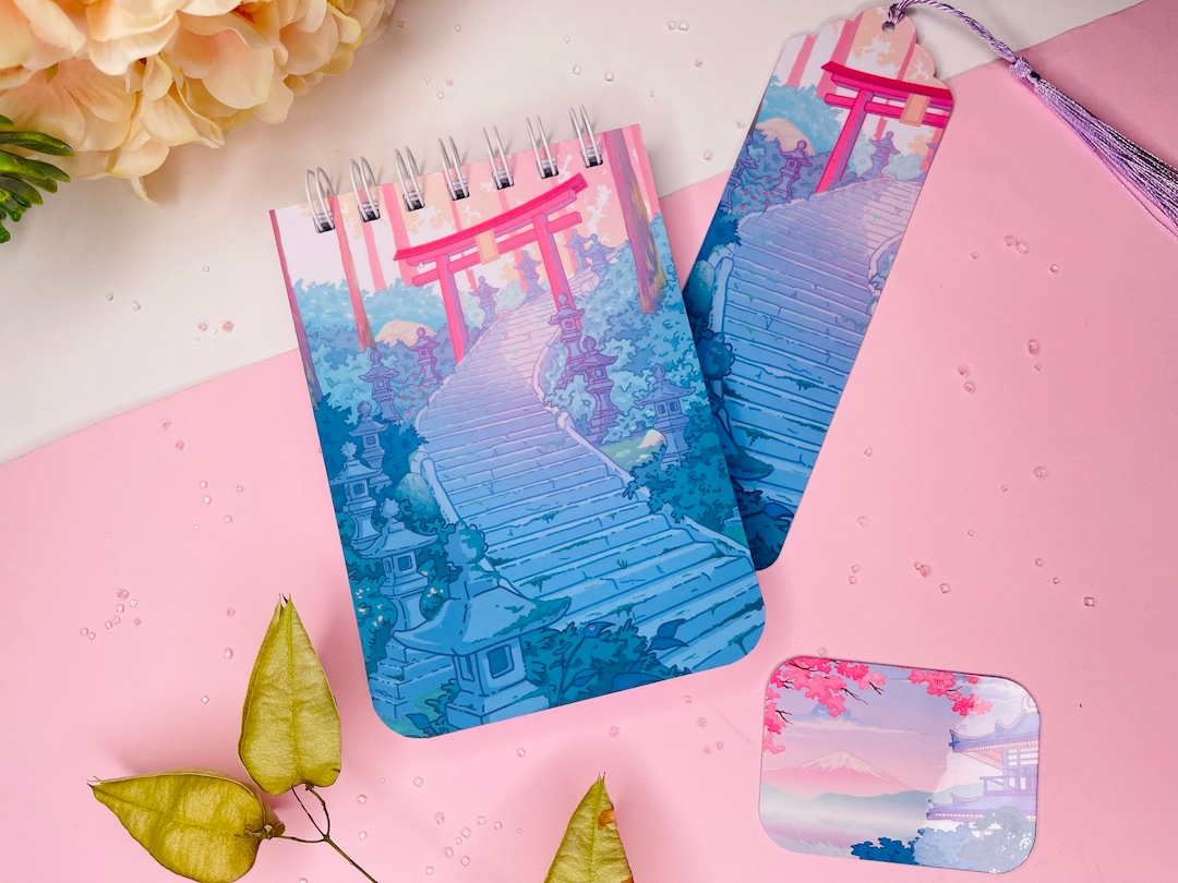Kawaii Anime A6 Notebook - Japan Torii - by Kiaru - Etsy