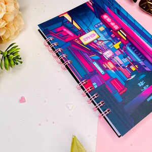 Kawaii Anime A5 Notebook - Neon Tokyo Japan! - by Kiaru - Etsy