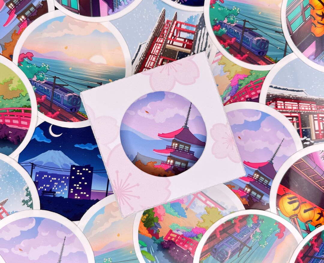 Kawaii Sticker Pack VOL.3 Japanese Landscapes by Kiaru - Etsy