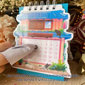 2024 Desk Calendar Kawaii Anime Lofi by Kiaru - Etsy