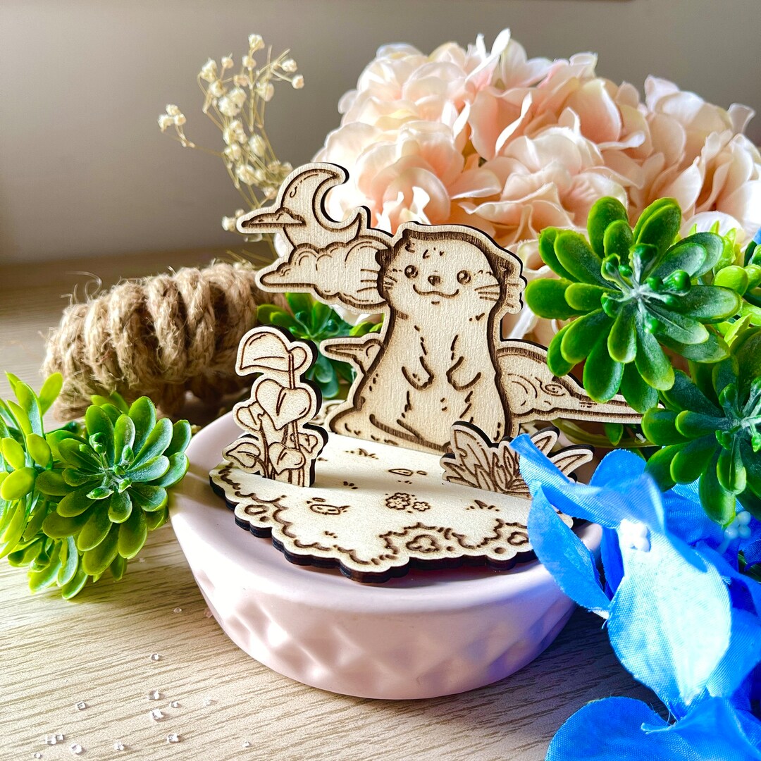 Cute Wood Standee - Canutria the Otter! - by Kiaru - Etsy