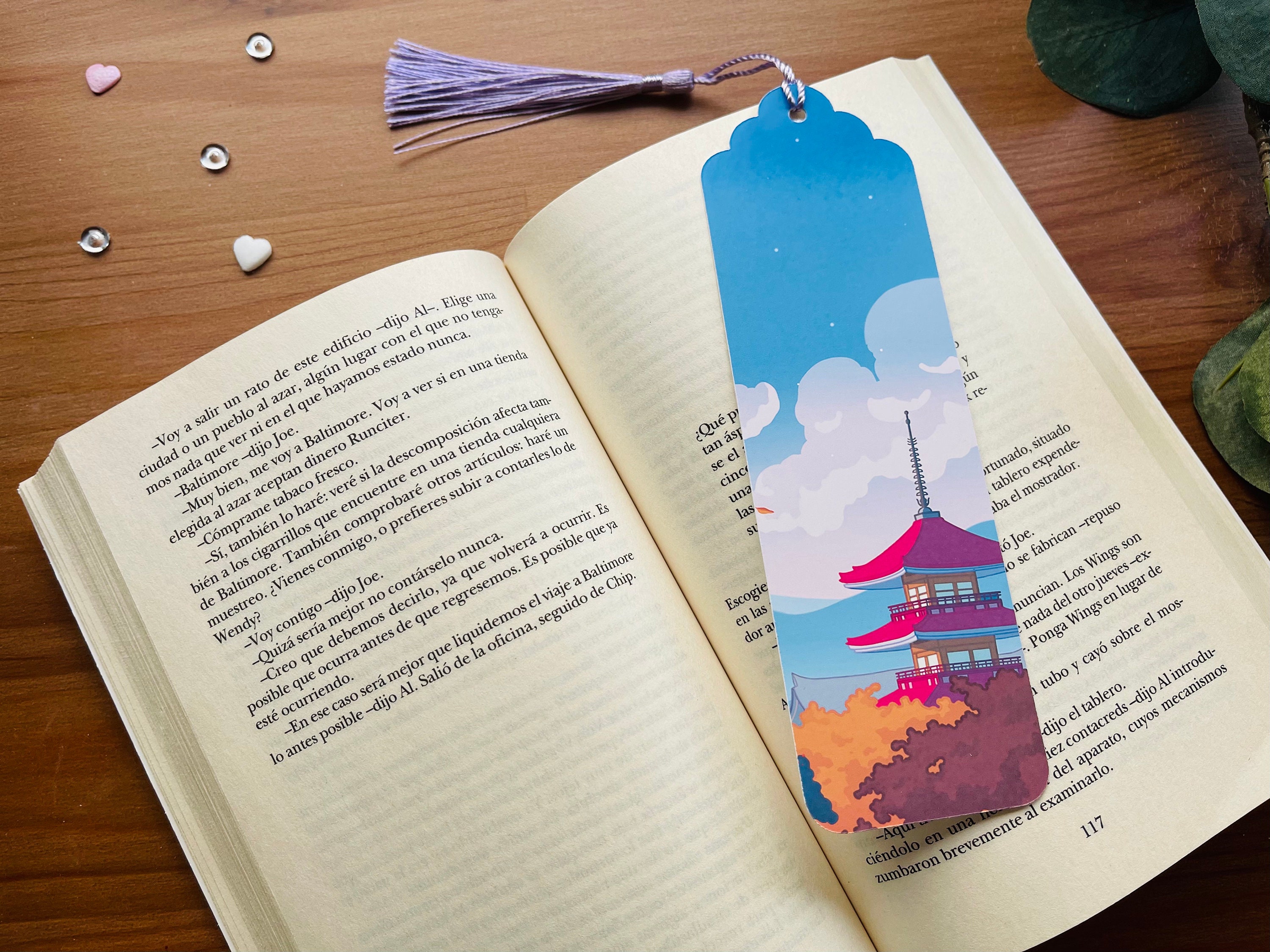 Kawaii bookmark Autumn Japanese Temple by Kiaru Shop | Etsy