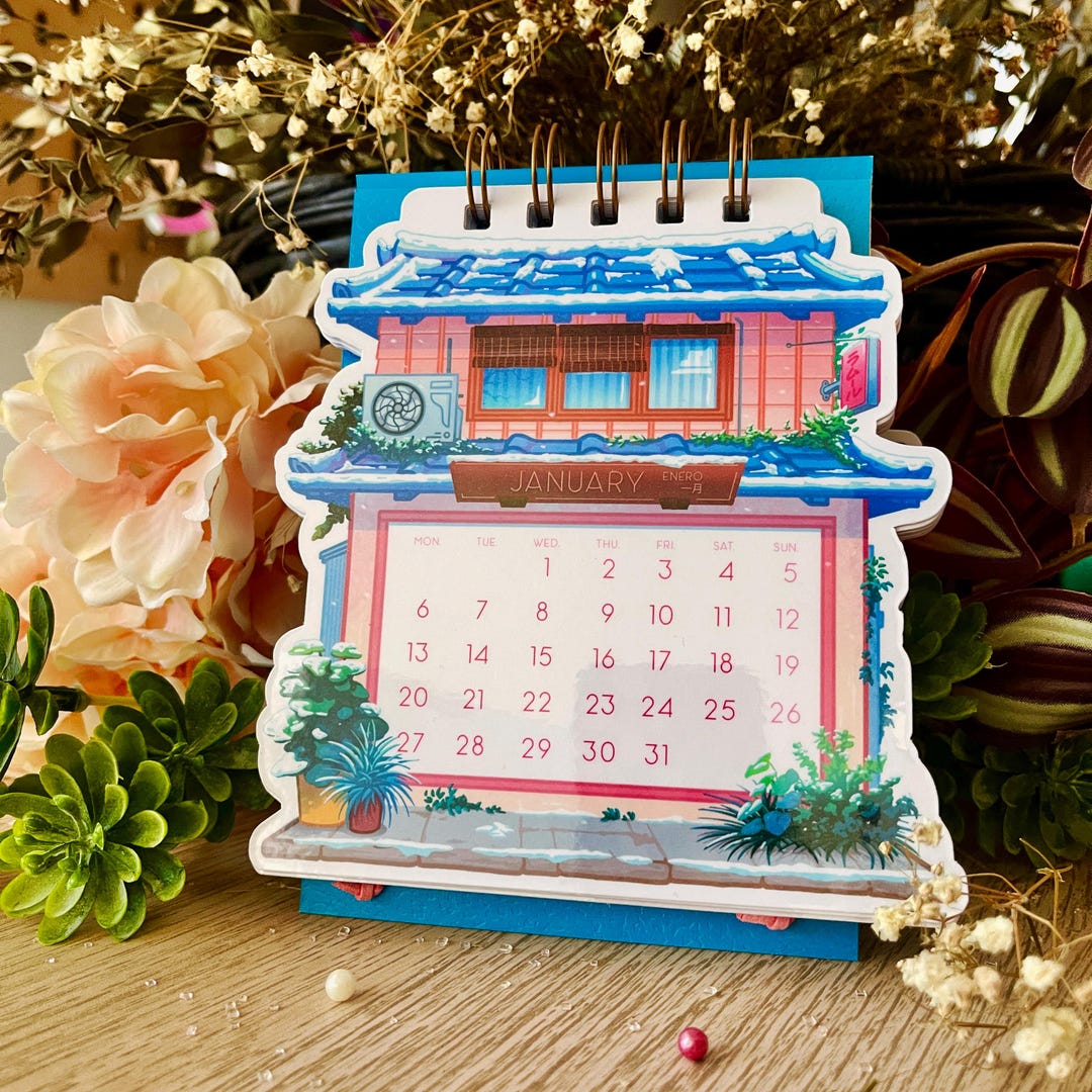 2025 Desk Calendar Kawaii Anime Lofi by Kiaru - Etsy