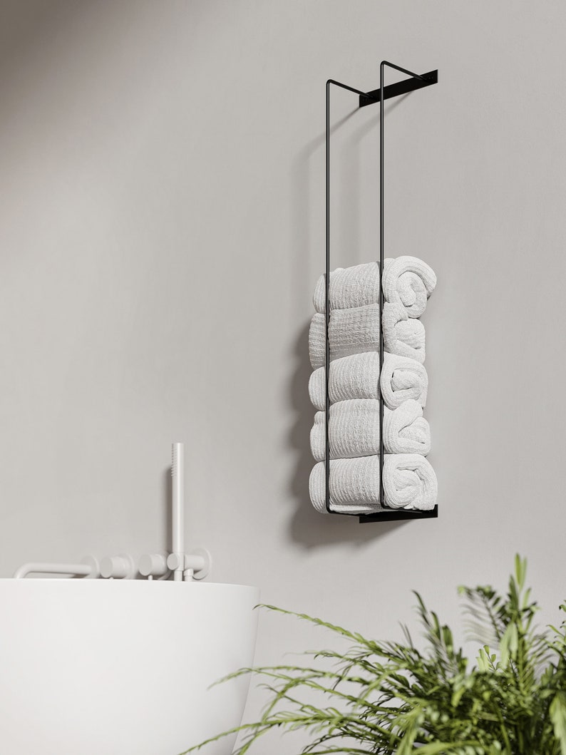 Towels Holder Solid Steel Hand and Bath Towels Wall Mount - Etsy