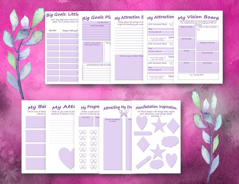 Printable Law Of Attraction Planner Manifestation Journal Etsy Australia