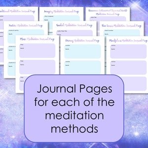 Printable Meditation Journal, Mindfulness Workbook, Meditation for ...
