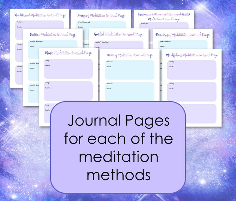 Printable Meditation Journal Mindfulness Workbook Meditation - Etsy