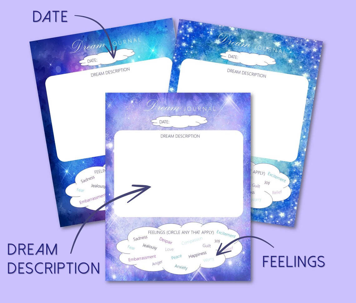 Printable Dream Journal Pages, Dream Diary, Dream Analysis, Self ...
