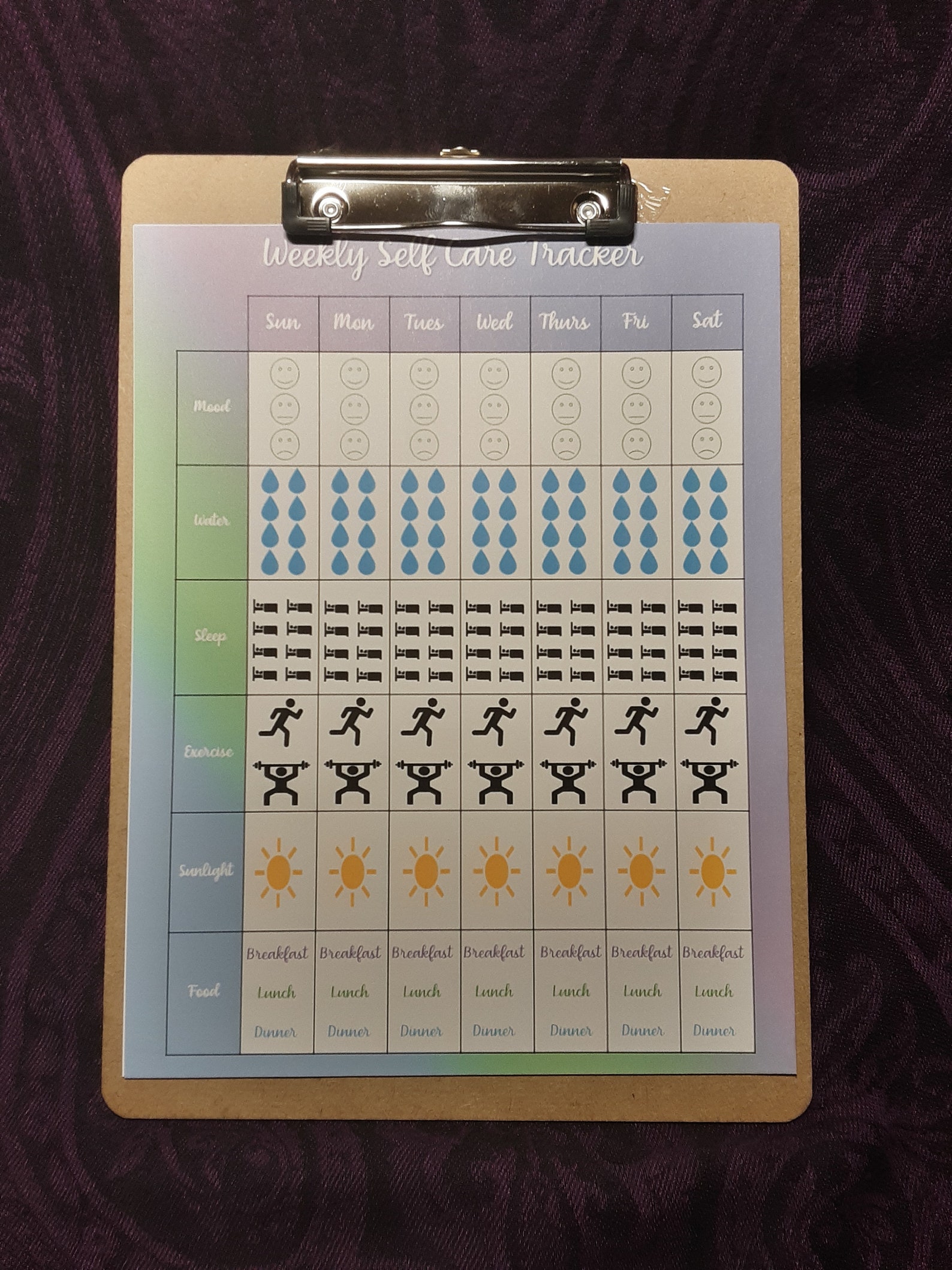 Printable Healthy Habit Tracker, Health and Wellness, Self Care ...