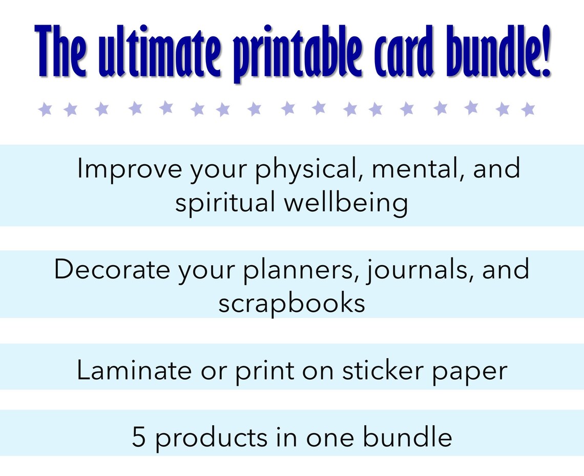Holistic Wellness Printable Card Bundle Affirmation Cards - Etsy