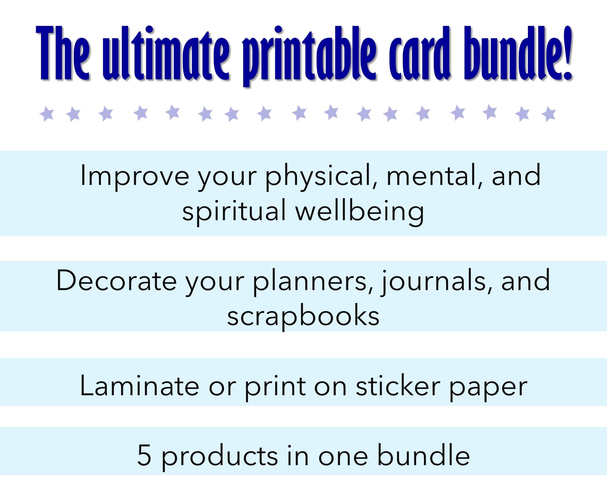 Holistic Wellness Printable Card Bundle, Affirmation Cards, Journal ...