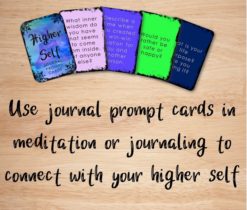 Journal Prompt Cards, Printable Cards, Higher Self, Journaling Ephemera ...