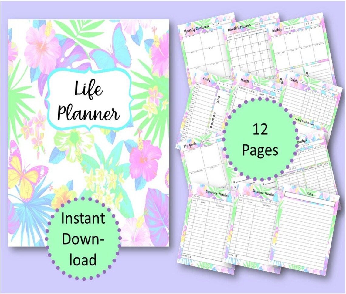 Printable Life Planner Pages Undated Planner Life Binder - Etsy