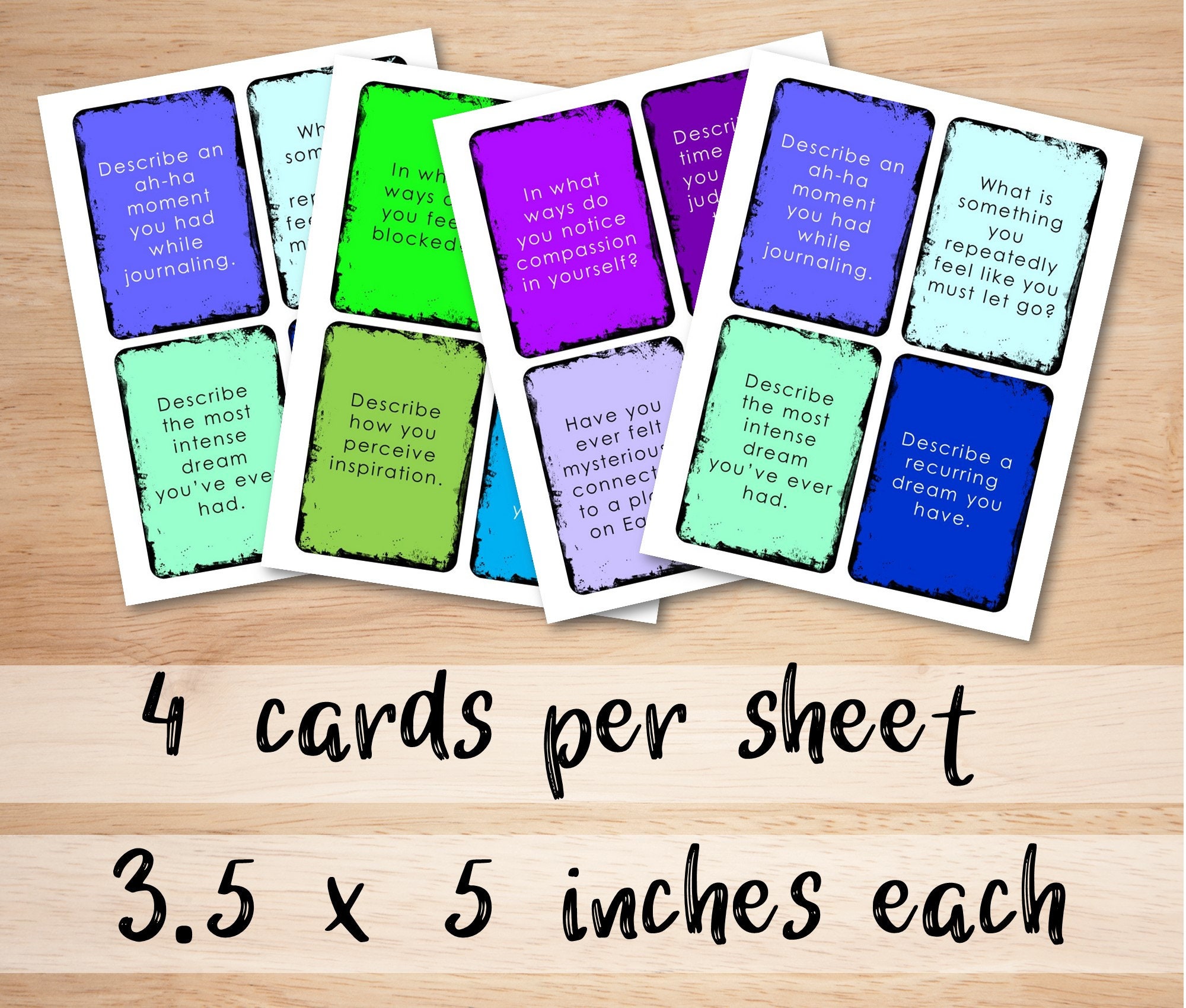 Journal Prompt Cards Printable Cards Higher Self Journaling | Etsy