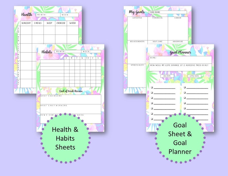 Printable Life Planner Pages, Undated Planner, Life Binder, Habit ...