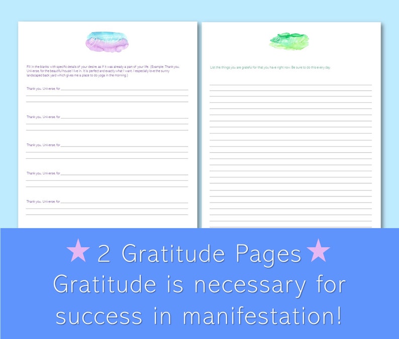 Printable Manifestation Journal, Law of Attraction Workbook ...