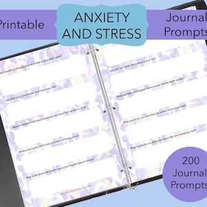 Printable Anxiety and Stress Journal Prompts, Anxiety Journal Prompts ...