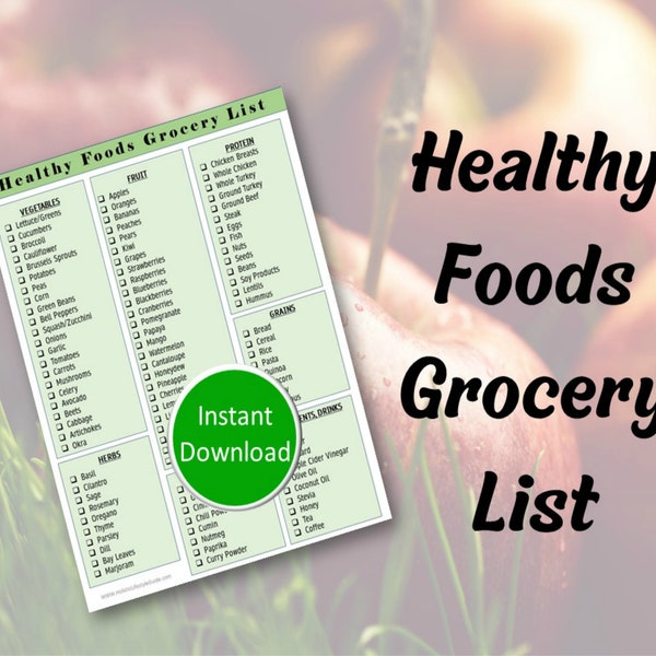 Healthy Grocery List - Etsy