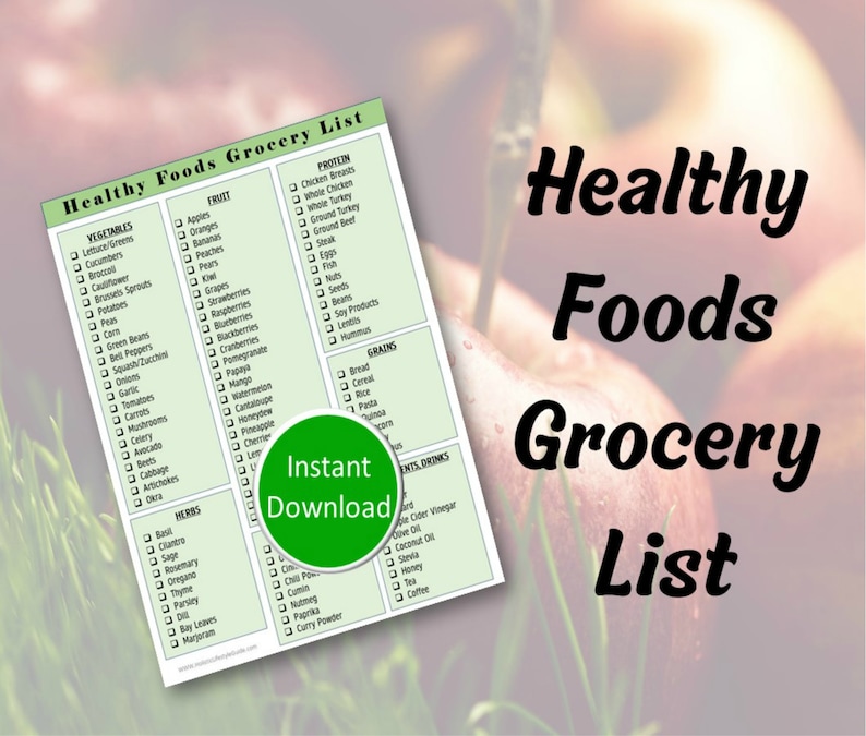 Grocery Shopping List Printable, Healthy Eating, Food Planning, Health ...