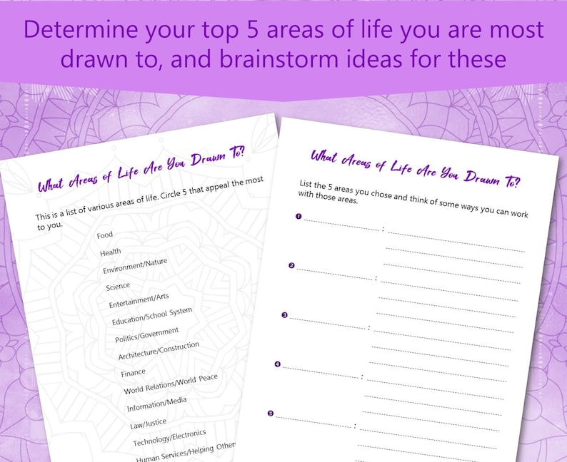 Printable Life Purpose Planner, Find Your Career Path, Find Your ...