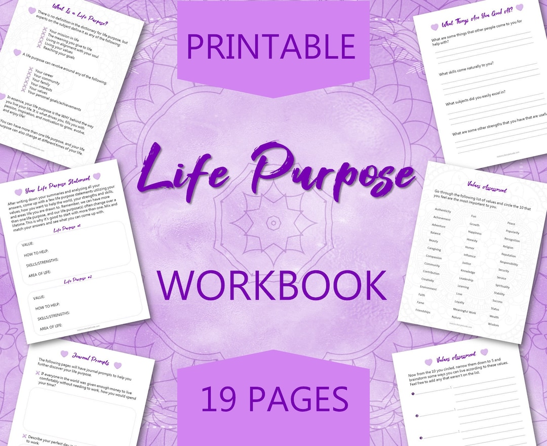 Printable Life Purpose Planner, Find Your Career Path, Find Your ...