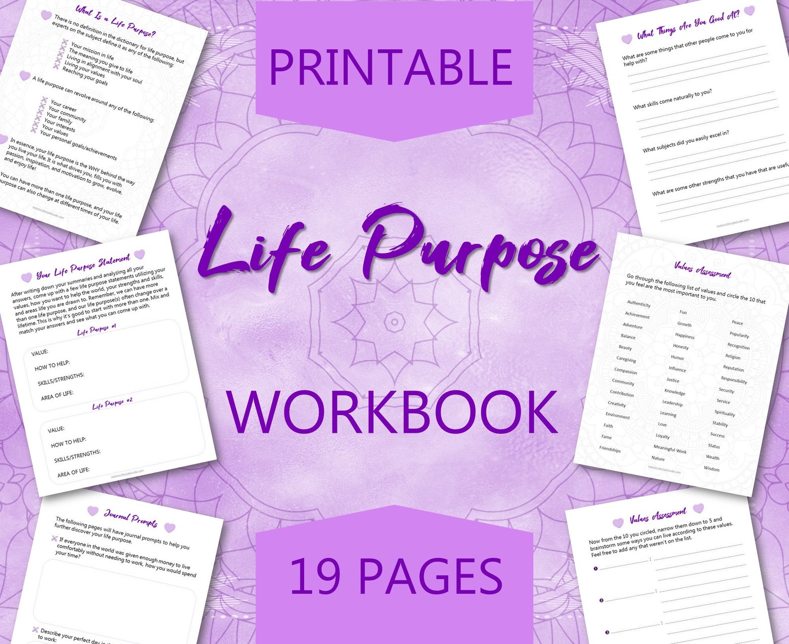 Printable Life Purpose Planner, Find Your Career Path, Find Your ...