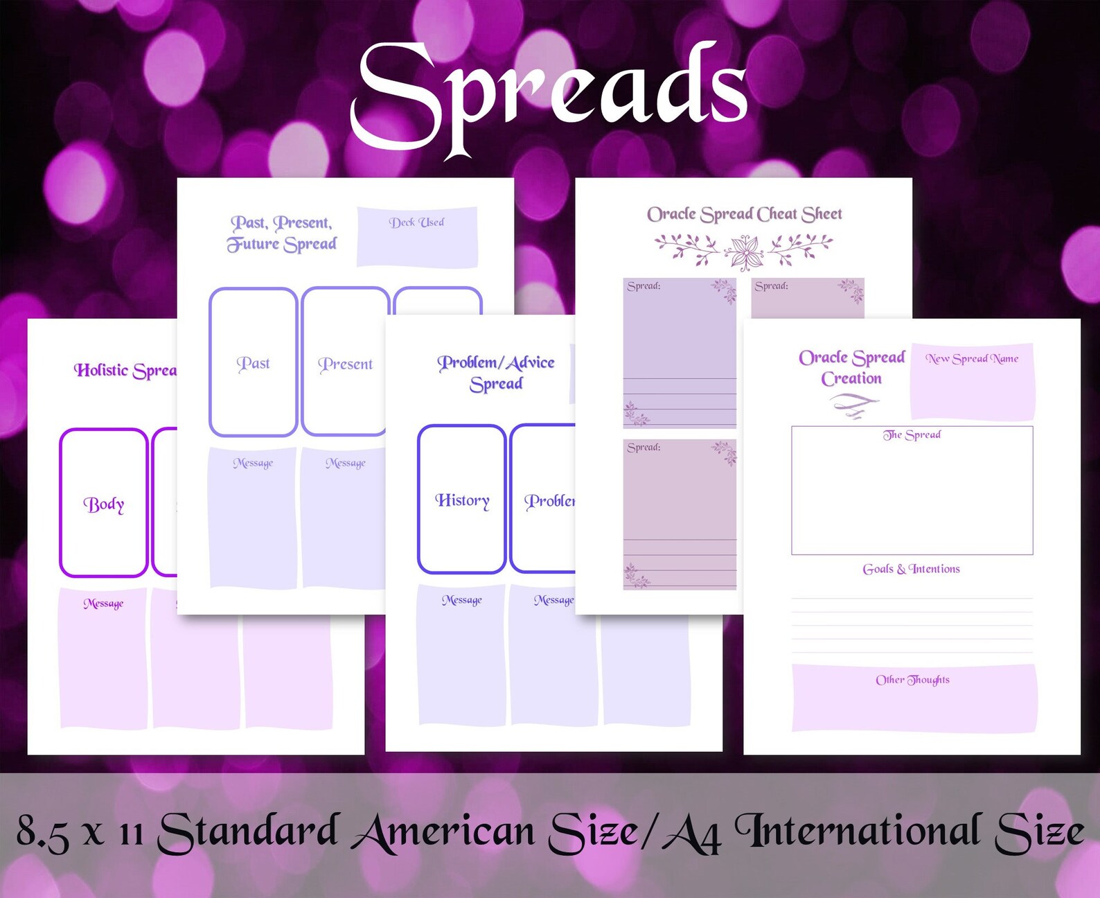 Printable Oracle Card Journal, Tarot Workbook, Spiritual Journal ...