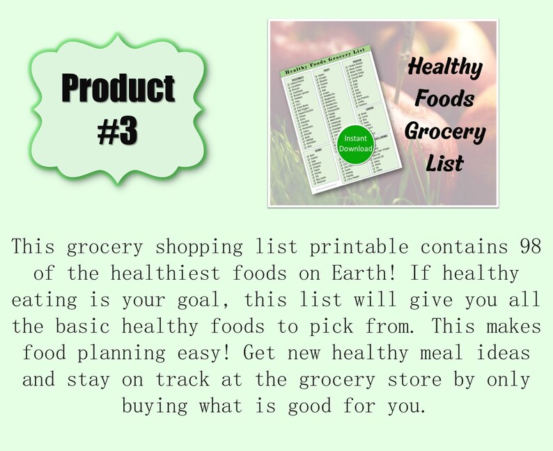 Healthy Eating Bundle, Healthy Food, Grocery List, Health Journal, Eat ...
