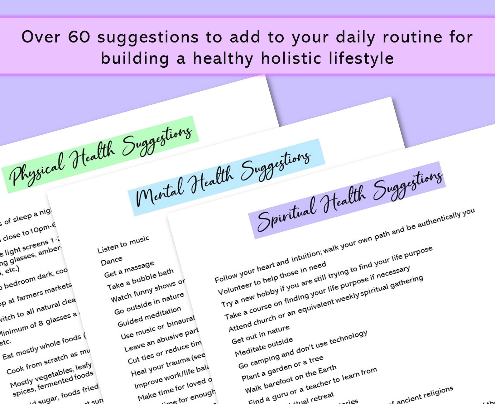 Holistic Health Lifestyle Planner Printable Planner Healthy - Etsy