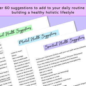 Holistic Health Lifestyle Planner, Printable Planner, Healthy Lifestyle ...