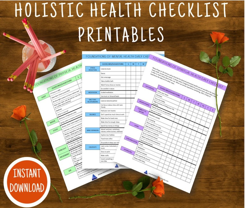 Daily Checklist Printable, Health Tracker, Holistic Health, Body Mind ...