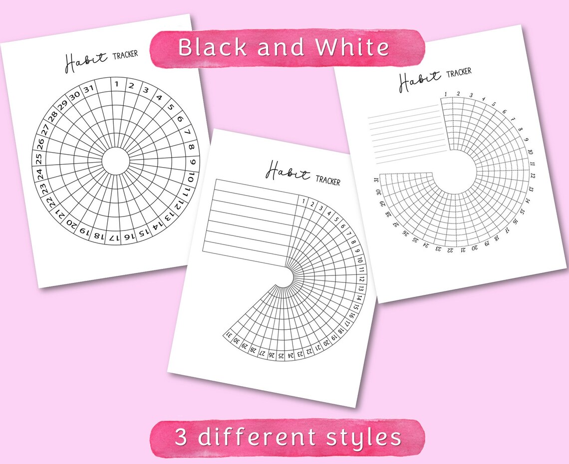 Circular Habit Tracker Printables Monthly Tracker Tracker - Etsy