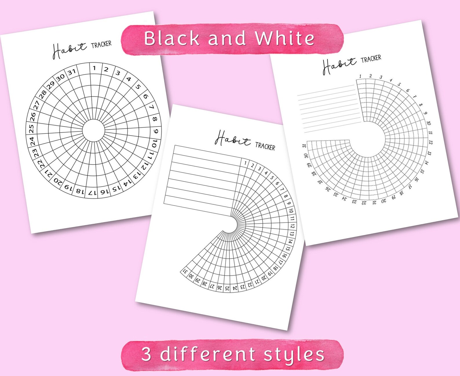 Circular Habit Tracker Printables, Monthly Tracker, Tracker Printable ...