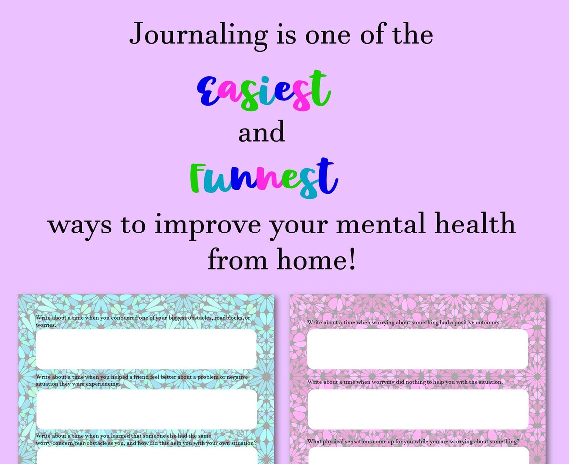 Mental Health Journal Prompts, Printable Journal Prompts, Worry Journal ...