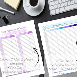 Printable Appointment Book, Weekly Appointment Planner, Daily Schedule ...