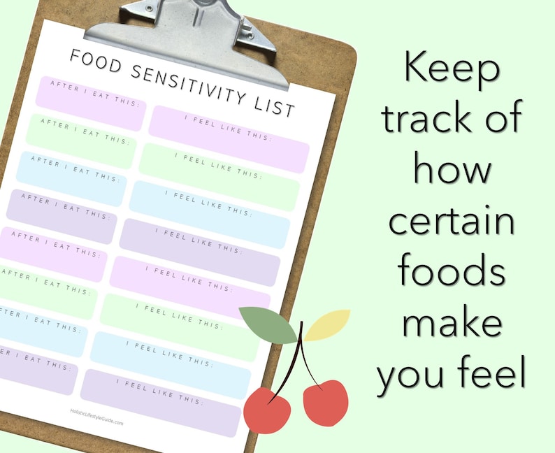 Printable Food Journal, Food Sensitivity, Food Tracker, Symptom Tracker ...