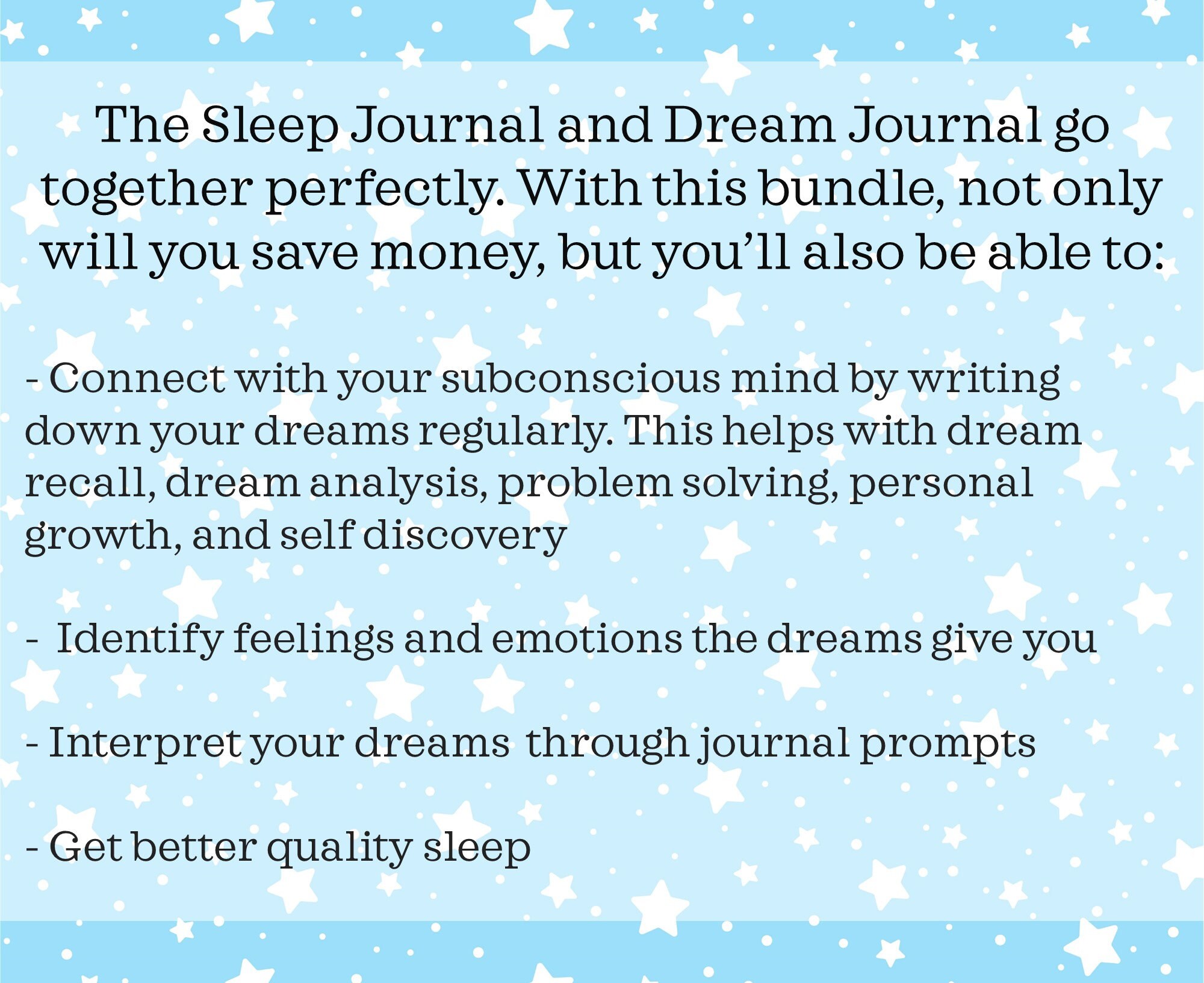 Sleep Journal and Dream Journal Bundle, Sleep Journal, Dream Journal ...