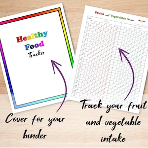 Healthy Food Tracker, Printable Food Tracker, Fruits and Veggies ...