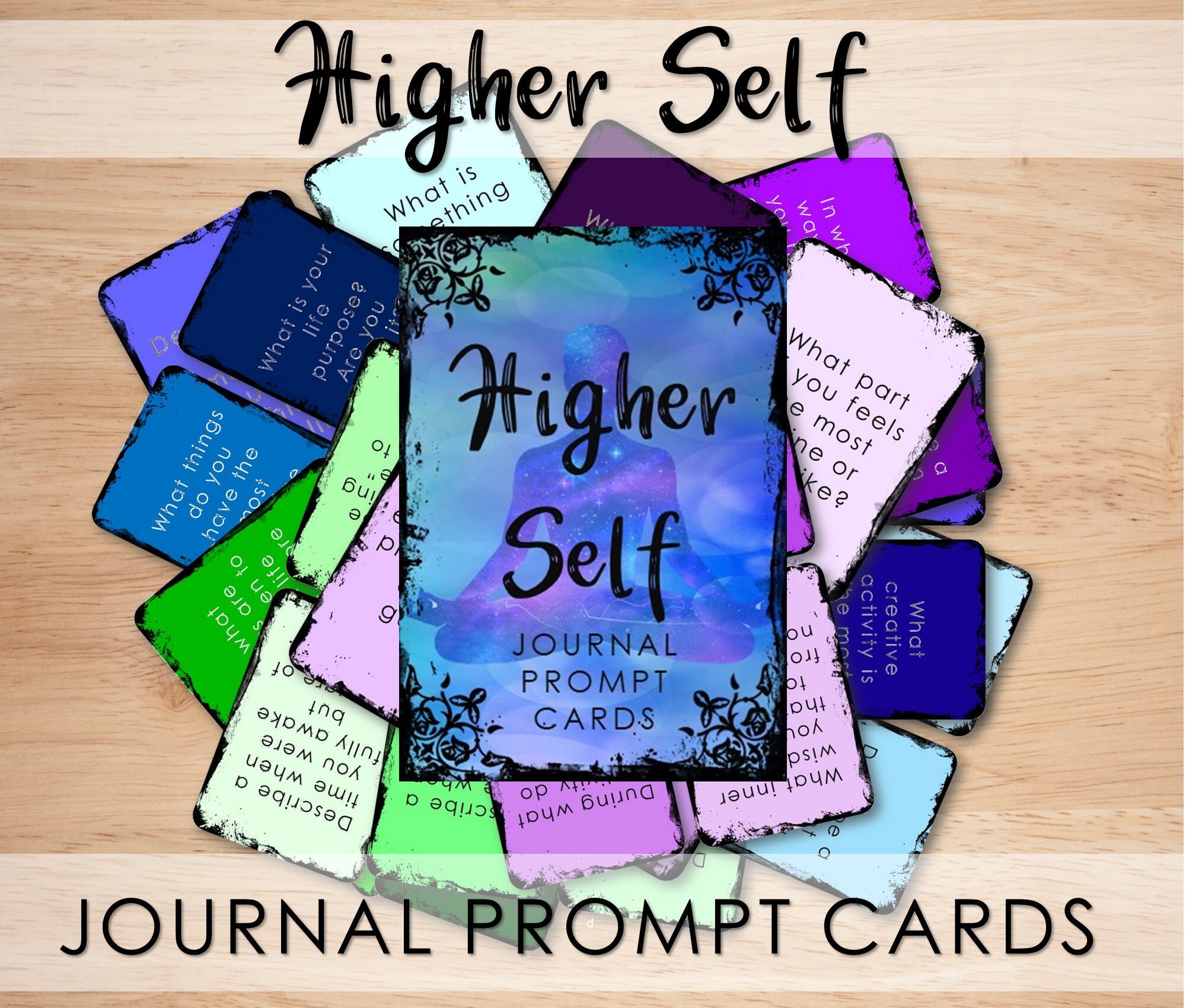 Journal Prompt Cards, Printable Cards, Higher Self, Journaling Ephemera ...