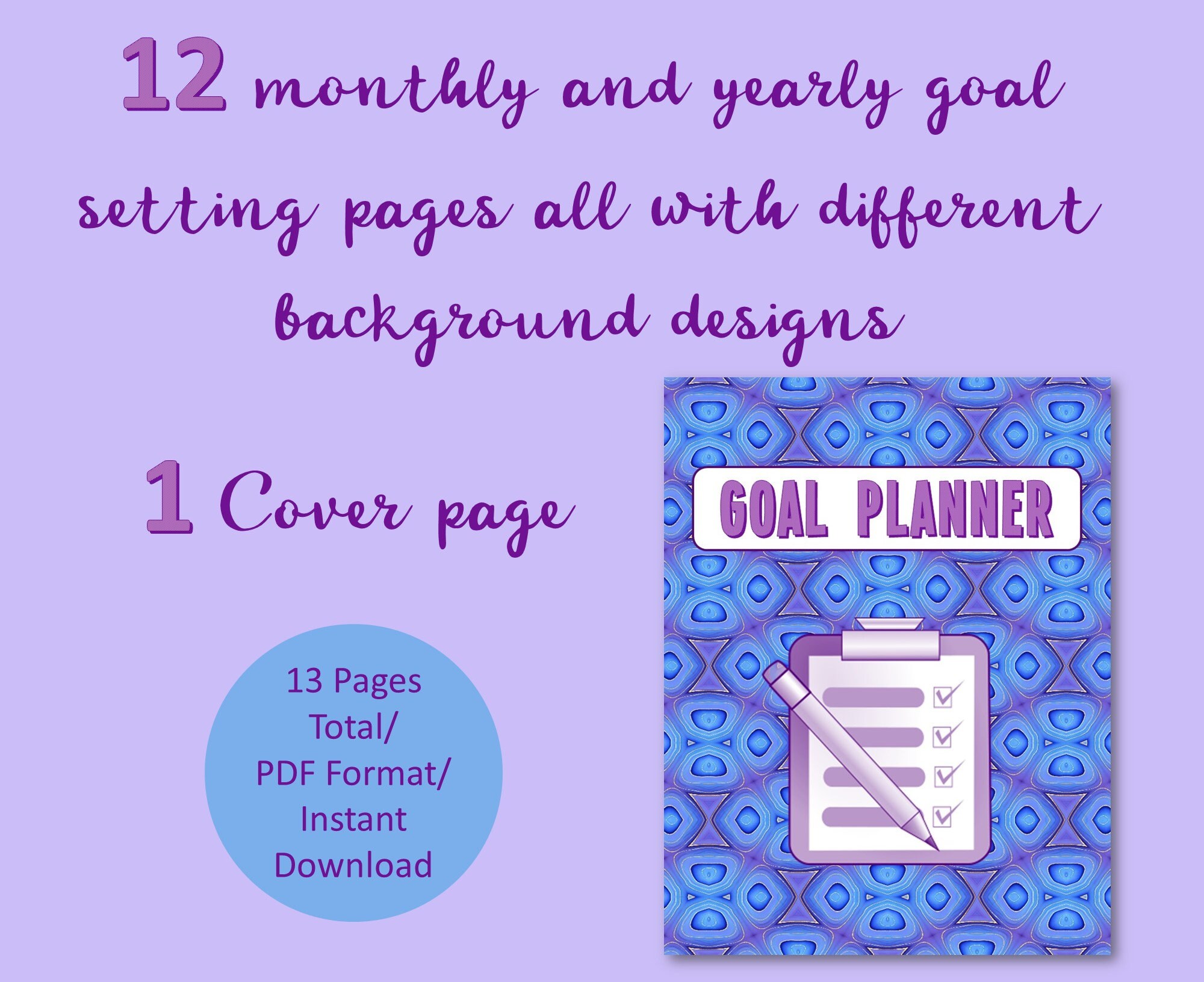 Printable Goal Planner Goals Tracker Monthly Goals Yearly - Etsy